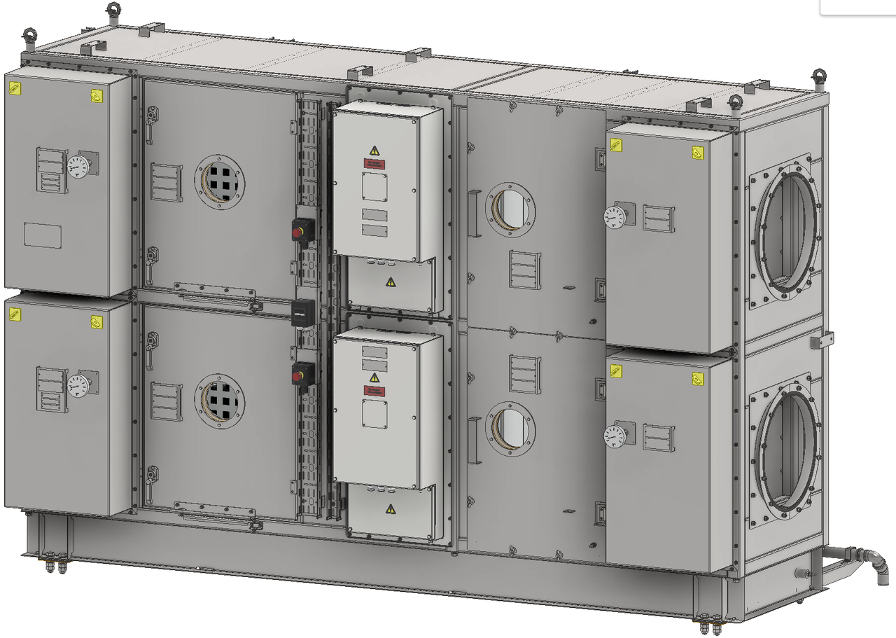 Novenco type ZNT outdoor Offshore Air Handling Unit completed together ...